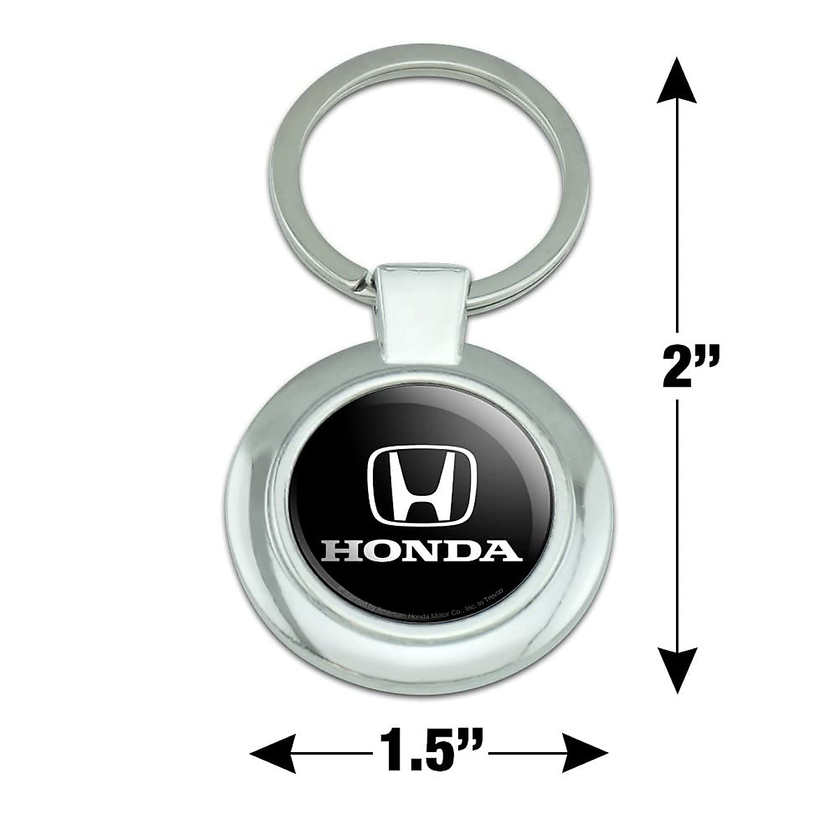 Honda Logo Keychain Classy Round Chrome Plated Metal