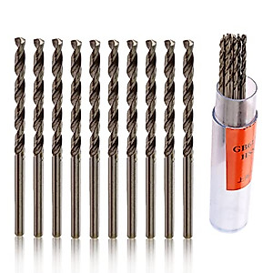 Mtsooning 10PCS 1.1mm Twist Drill Bit with Straight Shank HSS Jobber Length Drilling for Cast Iron,Wood,Stainless Steel and Other Soft Metals