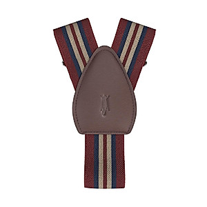 KK & JAY ORIGINAL Premium Stay Tucked Shirt Stays - "Freetown" Striped (Crimson/Navy)