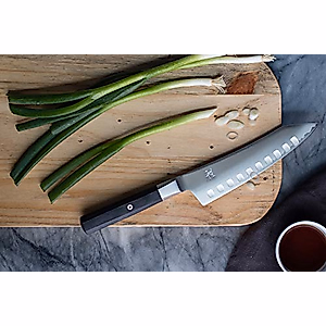 Miyabi Koh Rocking Santoku Knife, Black/Stainless Steel, 7"