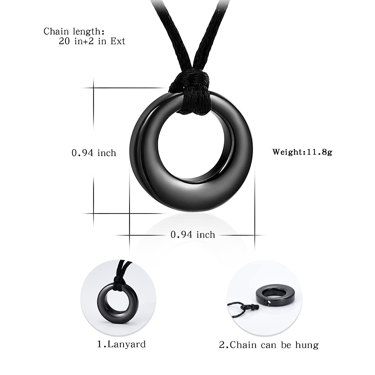 QGJNSGC Circle Of Life Urn Necklace For Ashes, Memorial Urn Necklace Always Cremation Jewelry Pendant Necklaces For Ashes For Man Women…