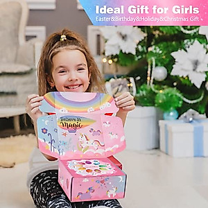 Easter Eggs Unicorn Bath Bombs for Kids Easter Eggs with Jewelry Inside - 9 Pack Easter Eggs Easter Gifts for Kids Natural and Organic Bath Bombs, Christmas Gifts for Kids, Stocking Stuffers