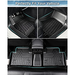 Mixsuper Floor Mats & Cargo Liner for 2021-2023 2024 Ford Mustang Mach-E All Weather Floor Liners and Trunk Liner Set Black (Not for Ford Mustang)