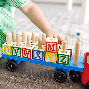 Melissa & Doug Alphabet Blocks Wooden Truck Educational Toy