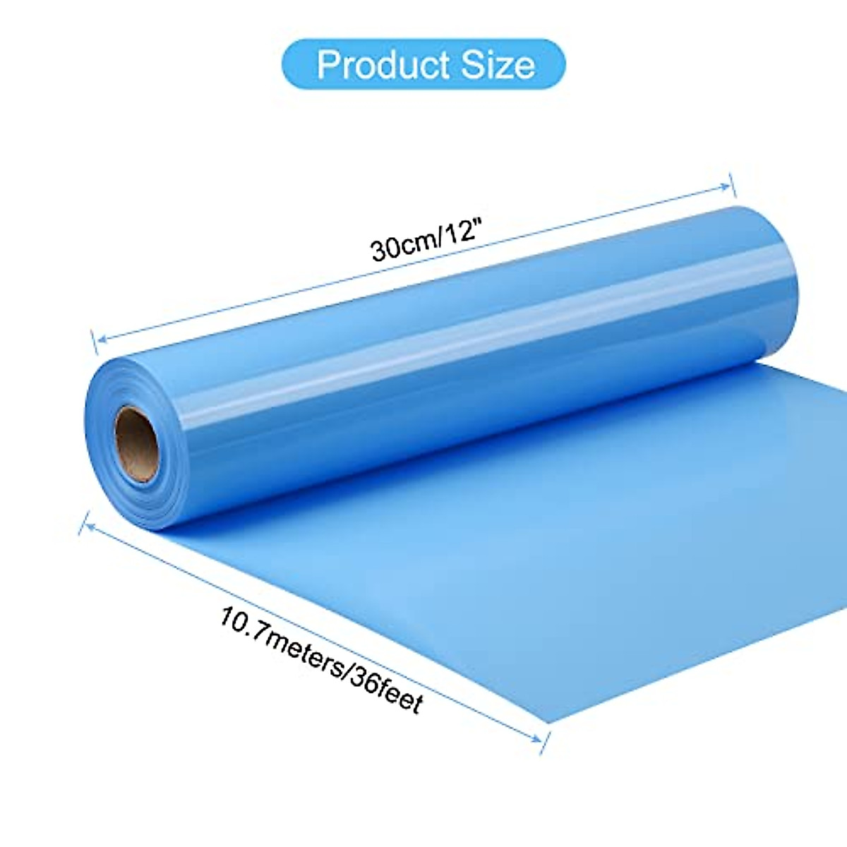 MECCANIXITY Heat Transfer Vinyl Rolls, 12" x 35 Feet HTV Vinyl, Lake Blue HTV Vinyl Iron on Vinyl Heat Vinyl Design for Shirts, Pillows, Hand Bags, Hats