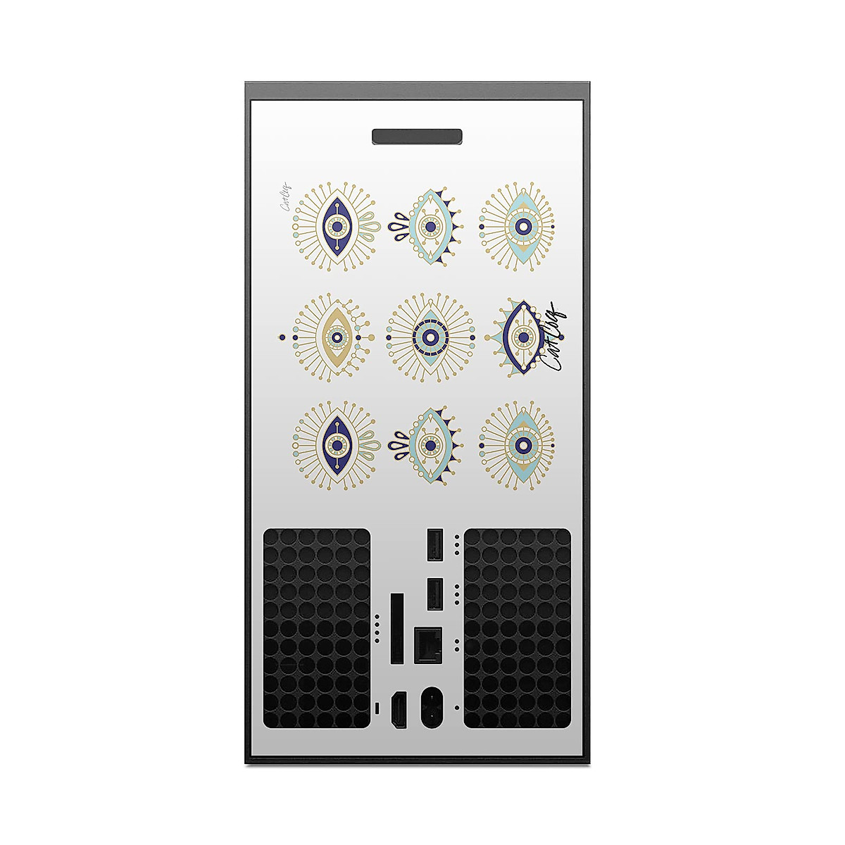 Head Case Designs Officially Licensed Cat Coquillette Blue Gold Art Mix Vinyl Sticker Gaming Skin Decal Cover Compatible With Xbox Series X Console