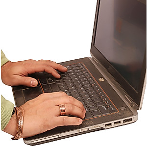 Touchstone Handcrafted Copper Magnetic Hand Forged with Solid and High Gauge Spiral Wire Braided Minimalistic 3 Bracelets and Matching Finger Combo in Two Tones for All