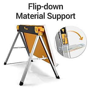 WORKESS Saw Horses 2 Pack Folding, Heavy Duty Sawhorse Table 2600 Lbs Load Capacity with 2x4 Support Legs, Portable Folding and Fast Open Legs and Easy Grip Handle for Woodworking.