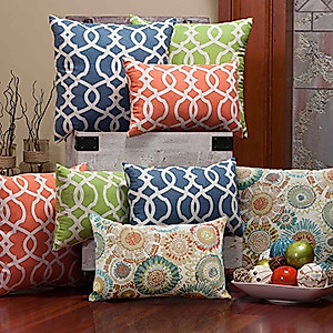 Pillow Perfect Indoor Maggie Mae Aqua Lumbar Pillow, Rectangular Throw, Multicolored