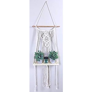Shaelin Home, Macrame Shelf, Macrame Wall Hanging Shelf, Boho Decor, Floating Shelf, Boho Hanging Shelf, Beach House Wall Decor, Wall Shelves, Macrame Boho Decor, Hanging Plant Shelf