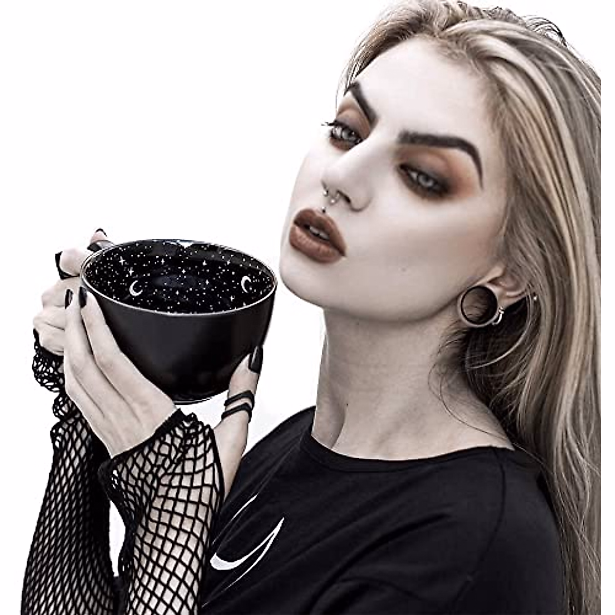 Rogue + Wolf Midnight Coffee Large Witch Mug in Gift Box Halloween Decor Spooky Gifts Ghost Fall Mugs for Men Women Goth Acotar Witchy Novelty Porcelain Tea Cup Gothic Witchcraft - 17.6oz 500ml