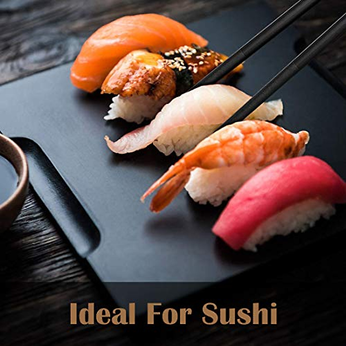 HauSun 2 Pairs Chopsticks and Chopstick Rest Gift Set- Dishwasher Safe Reusable Fiber Glass Chopsticks + Porcelain Cute Panda Chopstick Holder, Non-slip Chinese Japanese Style Chopsticks Set, Black