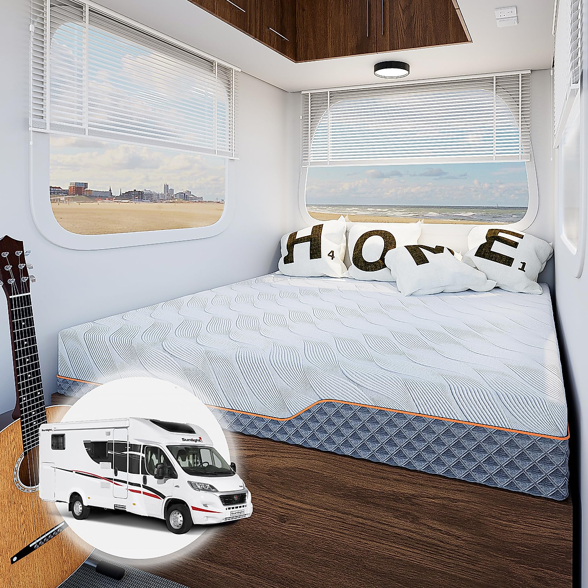 ESHINE Short King RV Mattress - 10" Hybrid RV Mattress, Shock-Absorbing and Pressure-Relieving, for RVs, Campers & Trailers