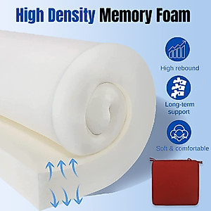 Sunshine Outdoor Indoor/Outdoor Patio Chair Cushion Outdoor Seat Cushions for Patio Furniture 20x20x2.8 inch Set of 4 Chili