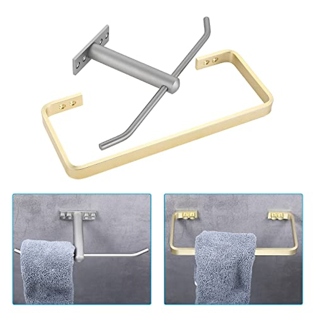 LUCEAE Towel Rails Hand Towel Bar Rack, Bathroom Towel Holder, Bathroom Hotel/Home Bathroom Storage Towel Rack, Robe Towel Holder Rail Bar, Wall Mounted Zinc Alloy Kitchen Towel Bar Hook Bathroom Acce