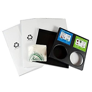 RecycleBoxBin Triple Recycling Bin - Large Capacity (25 gal. per Bin), All Plastic, Light-Weight, with Changeable Label System