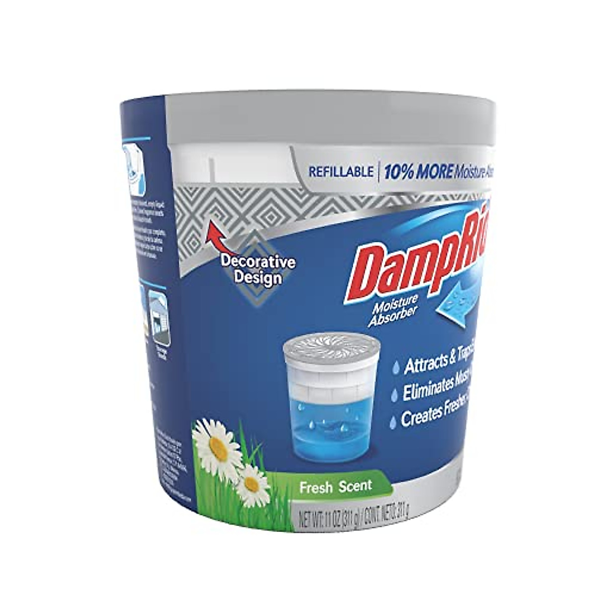 DampRid Refillable Moisture Absorber, 11 oz., 6-Pack – Fresh Scent Moisture Absorbers, 10% More Absorbing Power*, Eliminates Musty Odors for Fresher, Cleaner Air