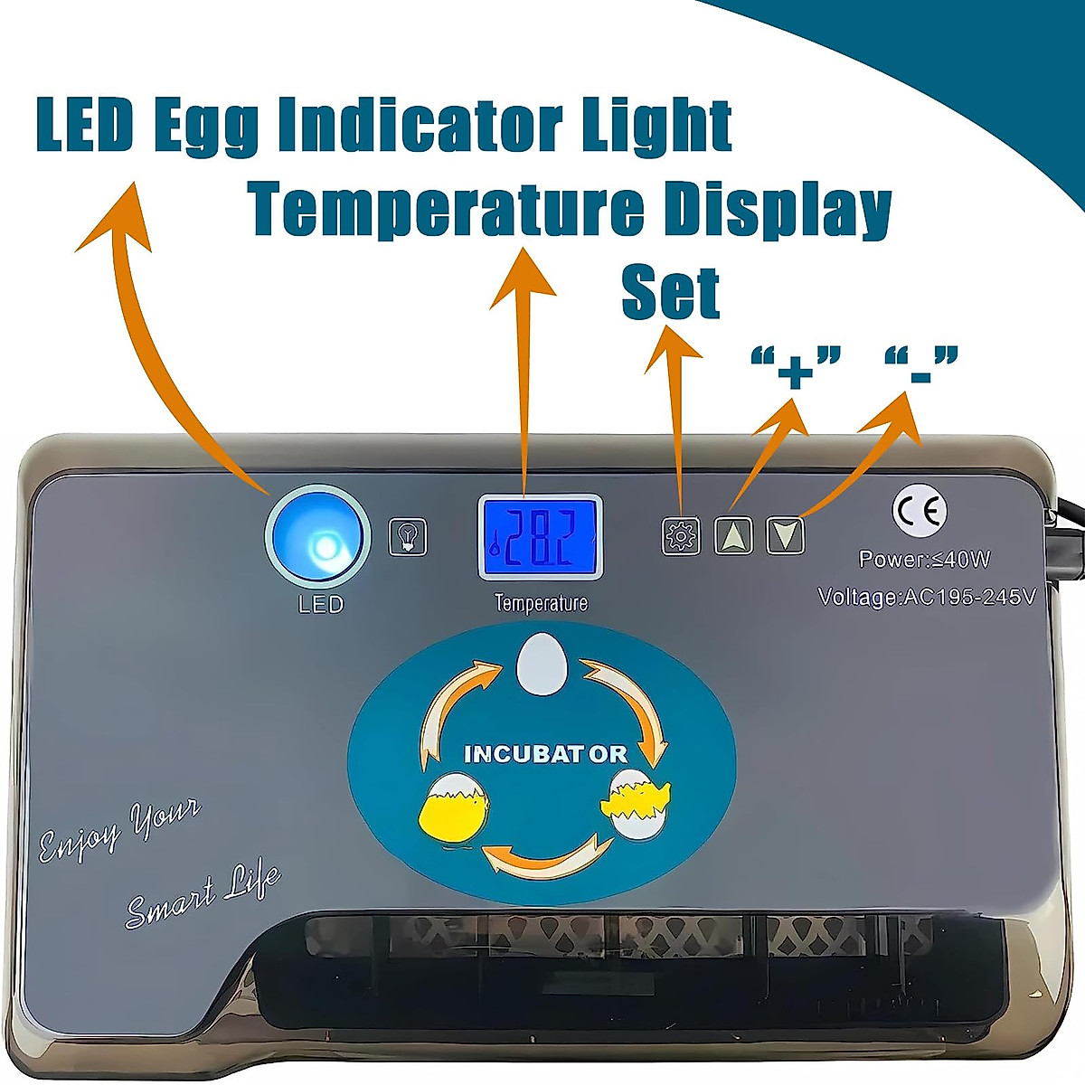 SSZYace 12-35 Egg Incubator, Incubators for Hatching Eggs with Automatic Turner, Egg Candler and Temperature Display, for Chicks, Quails, Ducks, Small Poultry