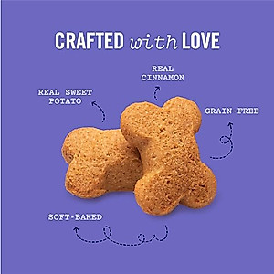 Three Dog Bakery Grain Free Wafers Baked Dog Treats, Sweet Potato, 13 oz