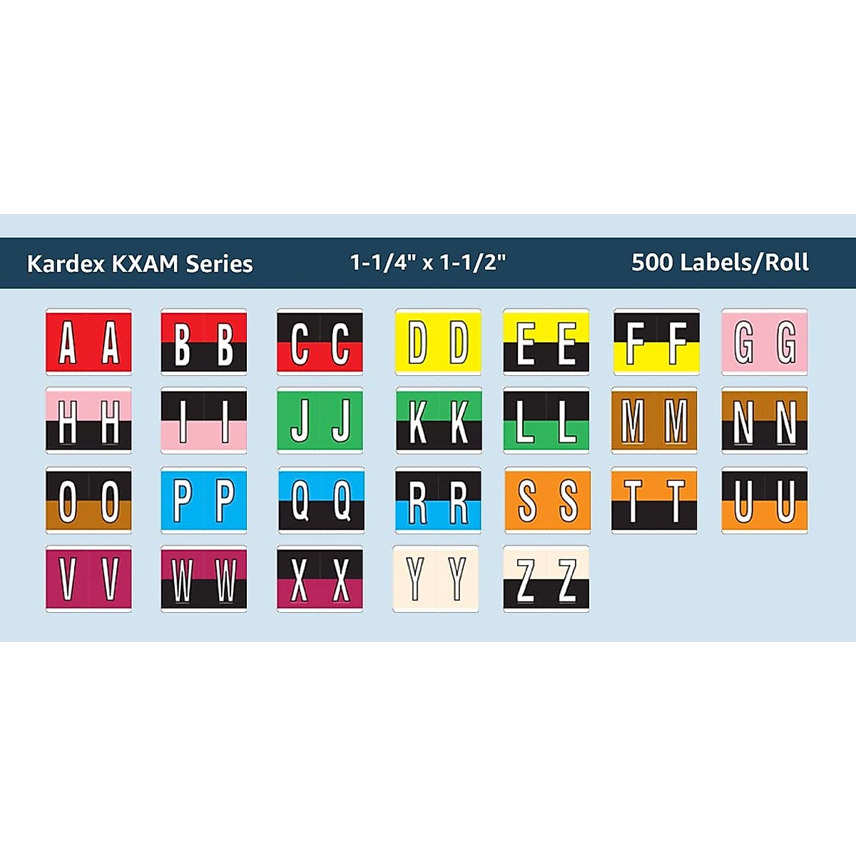 Doctor Stuff - File Folder Labels, Alphabet Letter A, Kardex PSF-139 Alpha - KXAM Series Compatible Alpha Stickers, Red, 1-1/4" x 1-1/2", 500/Roll