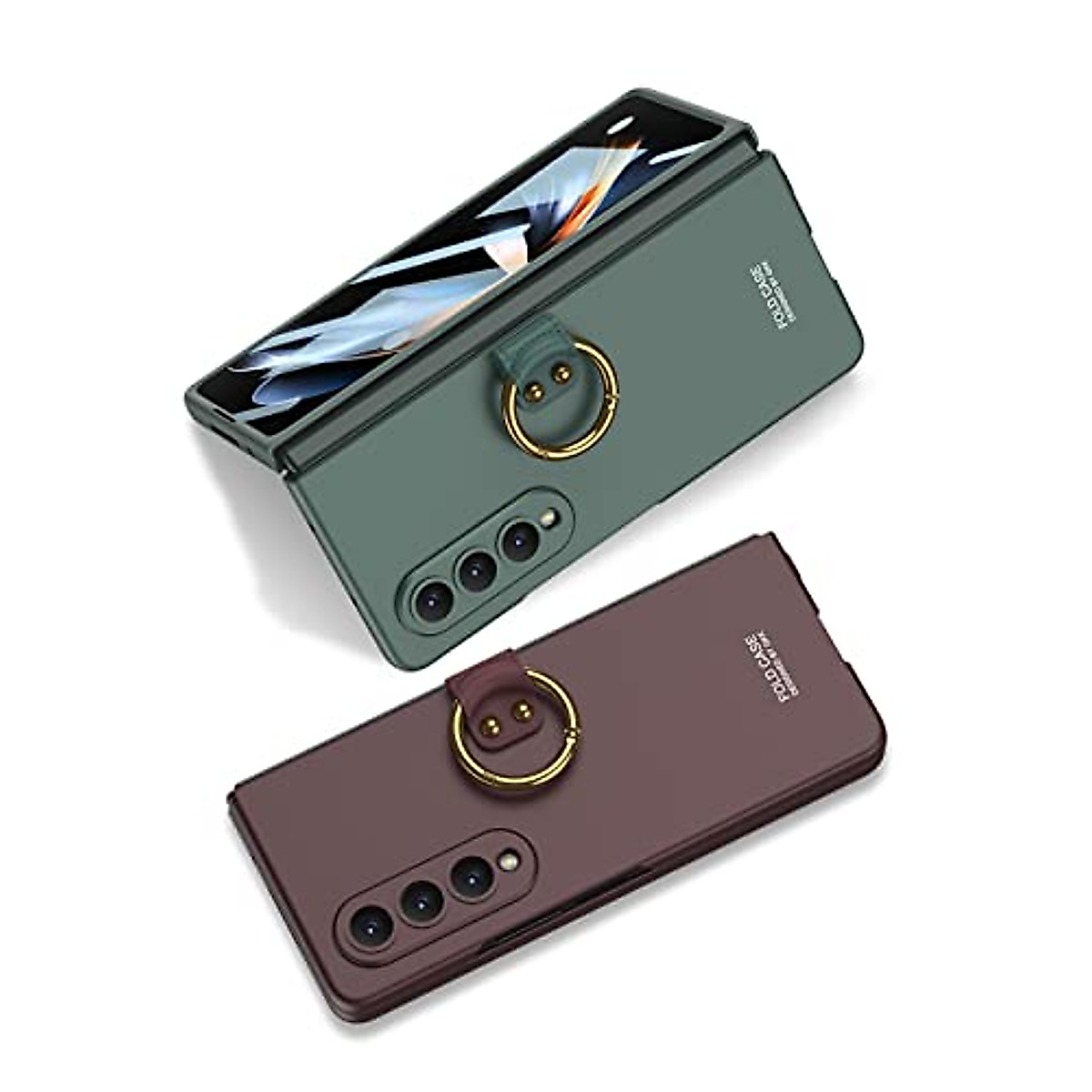 Case for Galaxy Z Fold 4 Phone Case, Fold 4 Case with Ring, Ultra-Thin Folding Screen Samsung Fold 4 Case Protective Cover with Ring, Shockproof Protector for Samsung Galaxy Z Fold 4 5G Grey