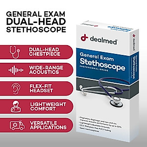 Dealmed Blood Pressure Monitor and Stethoscope Bundle | Includes (1) Arm Blood Pressure Monitor with Adult Cuff (Black) and (1) Dual-Head Stethoscope (Burgundy)