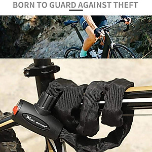 MGUOTP Bicycle Lock Bicycle Lock Steel Anti-Theft Security Reinforced Bike Lock Chain Motorcycle Cycling Chain Lock with Key Bike Locks (Color : Copper)