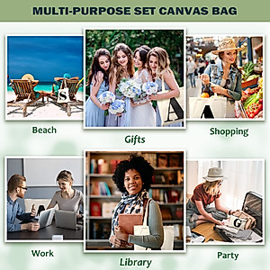 AUNOOL Monogrammed Tote Bags for Women with Canvas Makeup Bag and Zipper Pocket, Birthday Gifts for Wife, Graduation Gift Bridal Shower Gift Ideas Bridesmaid Gifts Mother's Day Gift Ideas Letter S