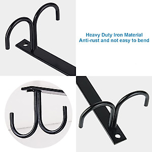 FOMANSH Mug Rack Under Cabinet - Coffee Cup Holder, 12 Mugs Hooks Under Shelf, Display Hanging Cups Drying Hook for Bar Kitchen Utensils Black