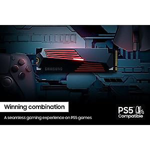 SAMSUNG 990 PRO w/ Heatsink SSD 2TB PCIe 4.0 M.2 Internal Solid State Hard Drive, Fastest Speed for Gaming, Heat Control, Direct Storage and Memory Expansion, Compatible w/ Playstation5, MZ-V9P2T0CW