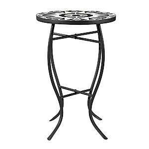 Overstock Ledel Outdoor Ceramic Side Table Mosaic Plant Stand Blue