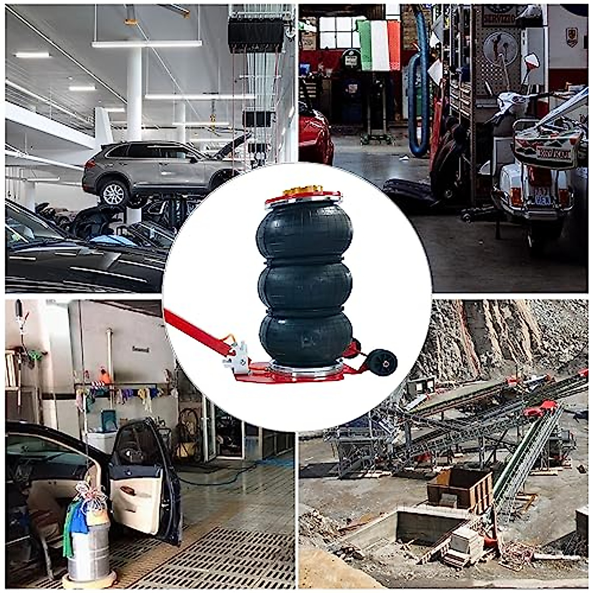 ATPTYSKJ Triple Air Bag Jack, 3Ton/6600LBS Air Bag Jack Heavy Duty Pneumatic Jack for Car 3S Quick Lift Up to 17.72 Inch Portable Car Lift with Adjustable Long Handle