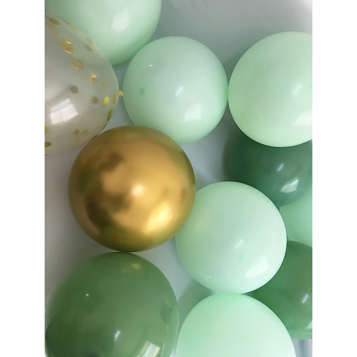 Matte Sage Green Gold Balloons – Light Mint Olive Green Balloons for Wedding Neutral Baby Shower Birthday Party Supplies 60 packs (Sage green + gold)