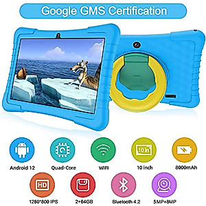 Kids Tablet, 10 inch Tablet for Kids 64GB ROM+512GB Expand Android Tablets, Tablet APP Preinstalled & Parent Control Kids Education with WiFi, 8000mAh batery, Dual Camera, Netflix, YouTube
