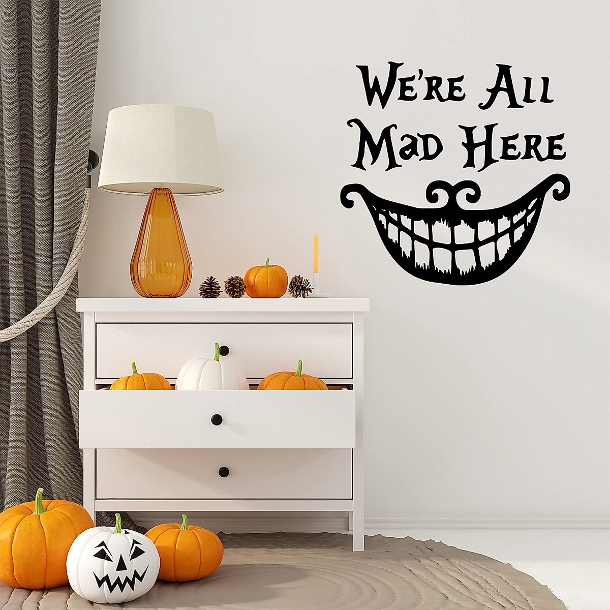Rotumaty Halloween ‘Smiling Face’ Thriller Wall Decals Cool Wall Sticker for Bedroom Living Room Home Decoration Party Wall Art Decor