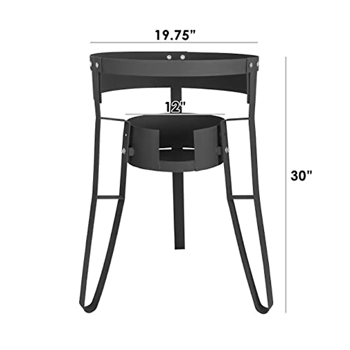 Concord 30" Powder Coated Steel Comal Stand with Roadster Single Propane Burner. Great for Discada, Tacos, Street Vendor, Etc.