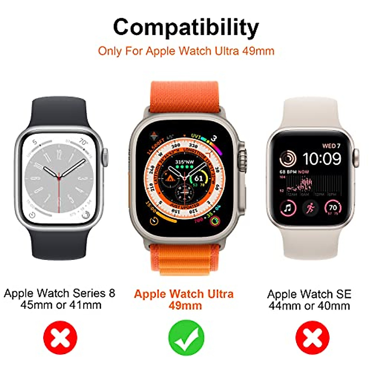 Mothca 2 Pack Tempered Glass Matte Screen Protector for Apple Watch Ultra 2 (49mm)/ Apple Watch Ultra (49mm) [Quick Fit Case] Auto-alignment HD Clear Touch Sensitive Anti-Scratch 9H Matte Glass Film