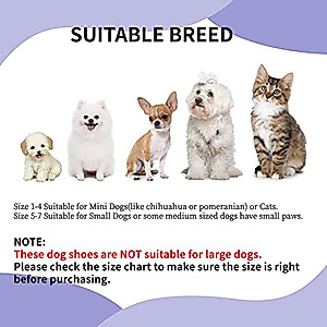 LUZGAT 4PCs Dog Boots Dog Shoes Pow Protector for Summer Hot Pavement for Small Medium Dogs Cat with Non-Slip Sole and Reflective Straps(Pink,Size 1)