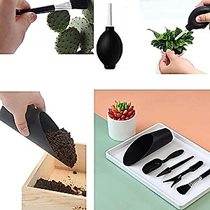 CFH-ALLEZ 17 Pieces Succulent Plants Tools,Gardening Succulent Transplanting Hand Tool +Succulent Garden Pad Miniature Planting Collapsible Waterproof Planter Gardening Mat+Garden Bucket Bag (Green)1