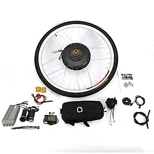 mignonnememe Electric Bicycle Motor Kit 48V 1000W 28" Rear Wheel Powerful Motor E-Bike Conversion Kit w/LCD Display for Road Bike