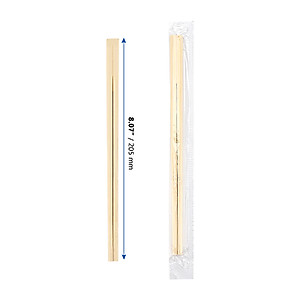MANCHAP 500 Pairs 8 Inch Chopsticks, 20cm Individually Clear Packaged Bamboo Chopsticks, Chinese Chop sticks Natural Bamboo Chopstick Bulk for Eating, Catering, Takeaway