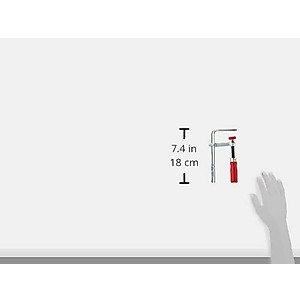 BESSEY GTR12 All Steel Table Clamp with 4 11/16 Capacity x 2 5/16 Throat Depth & 400 lb Clamping Force, Red/Silver