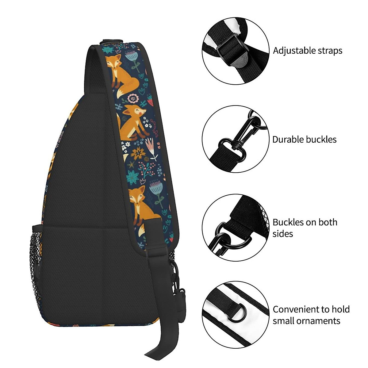 Fox Foxes Sling Backpack,Casual Crossbody Shoulder Backpack Sling Bag Chest Daypack for Men Women Sport Hiking Gym