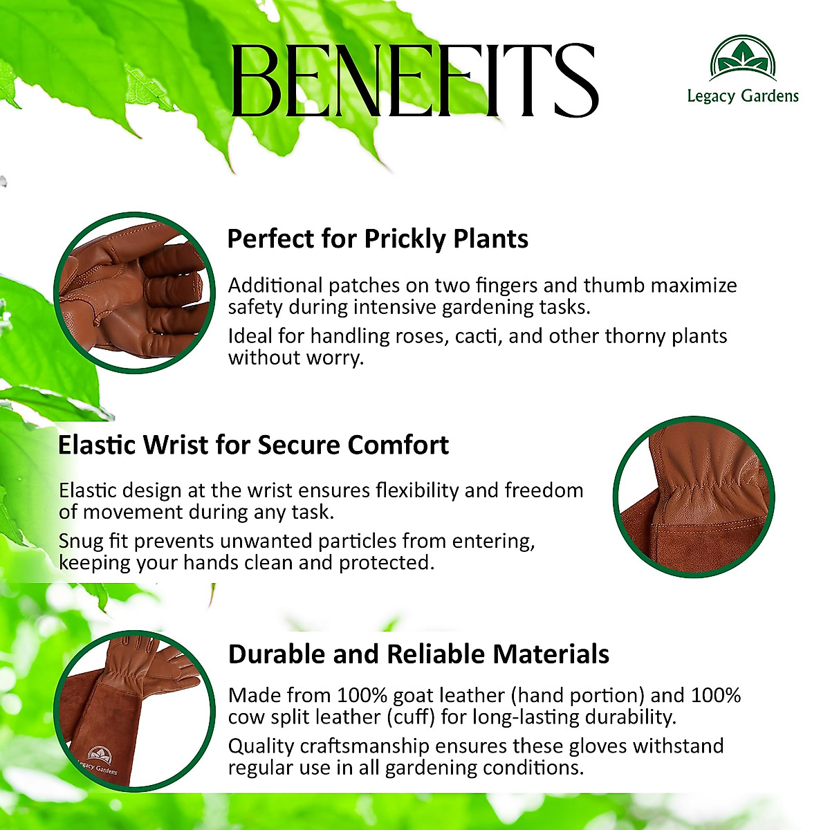 Legacy Gardens Medium Brown Thorn Proof Garden Gloves