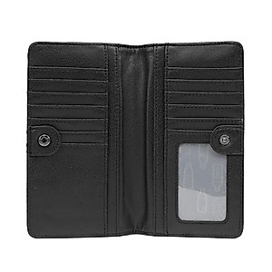 Pixie Mood Sophie 6.75 x 3.75 Vegan Leather Snap Closure Card Wallet, Black Croc