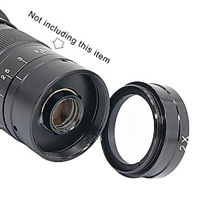 Microscope Accessories Kit for Adult 2X Industry Microscope Camera Objective Lens Adapter for 360X Zoom Digital Microscope Camera C-Mount Lens Barlow Auxiliary Lens Accessory