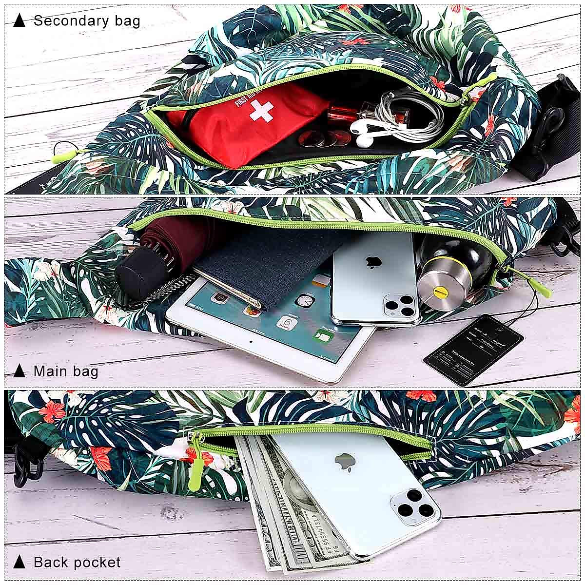 HUA ANGEL Crossbody Sling Bag for Men & Women-Fashion Chest Shoulder Daypack Casual Backpack for Travel Hiking Gym