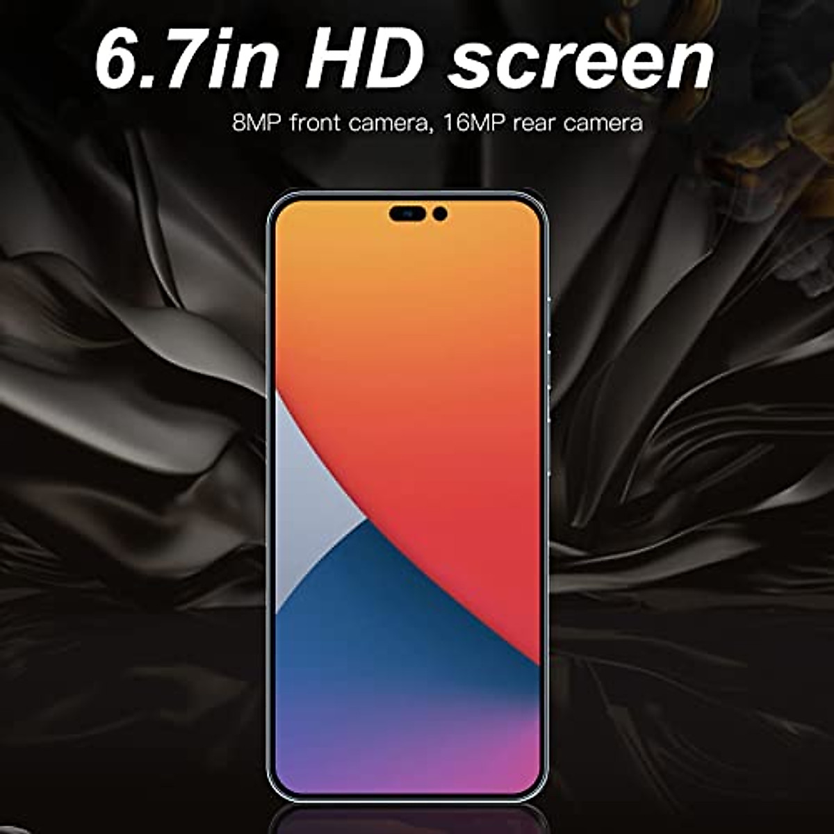 I14proMax Smartphone, Unlocked Cell Phone for Android10, 4G Network Dual SIM, 6.7 Inch 2G 16G Storage, 4000mAh Battery, 13MP 5MP Camera, GPS WiFi Bluetooth5.0 (White)