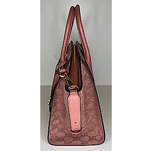 Michael Kors Avril Large Top-Zip Satchel bundled with Large Continental Wristlet Purse Hook (Rose)