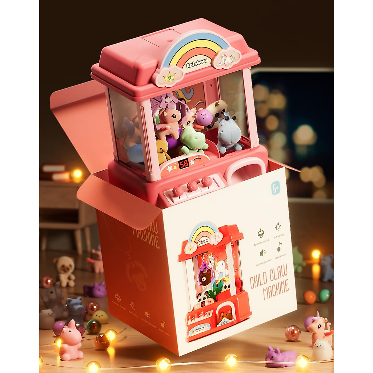 Kakamelon Claw Machine for Kids and Adults with Mini Prizes|Toys for Ages 8-13 Girls|Candy Machine Birthday Gifts for 6 7 9 10 12 Years Old